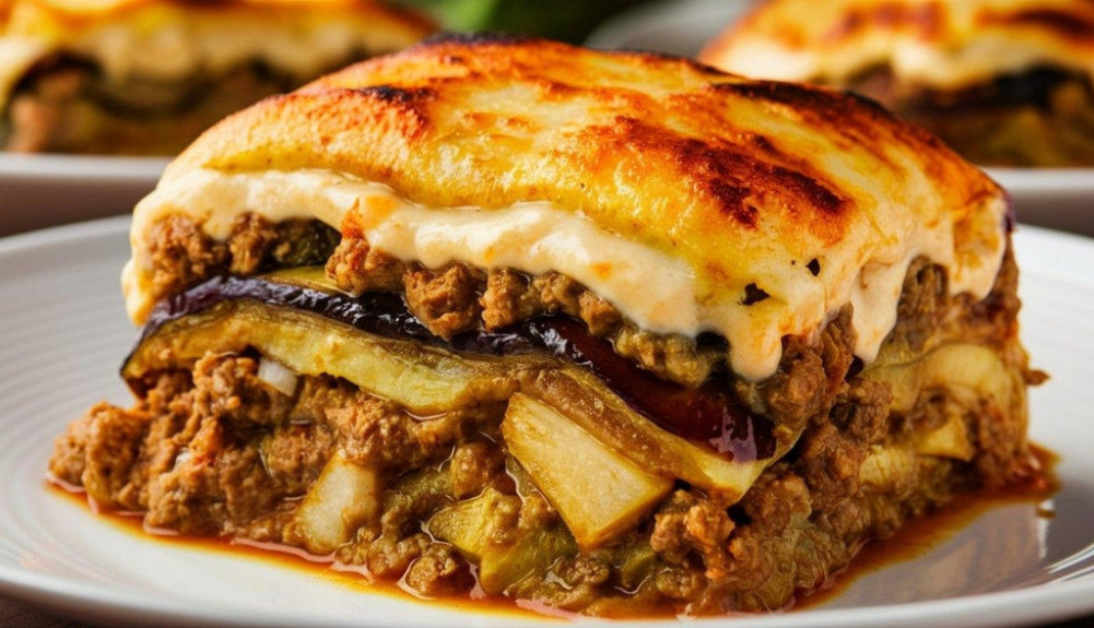 GRČKA MUSAKA SA PLAVIM PATLIDŽANOM Polovina se pojede dok je još u ...